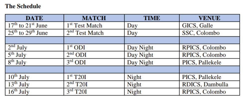 Bangladesh Tour of Sri Lanka 2025 | Schedule - Sri Lanka Cricket